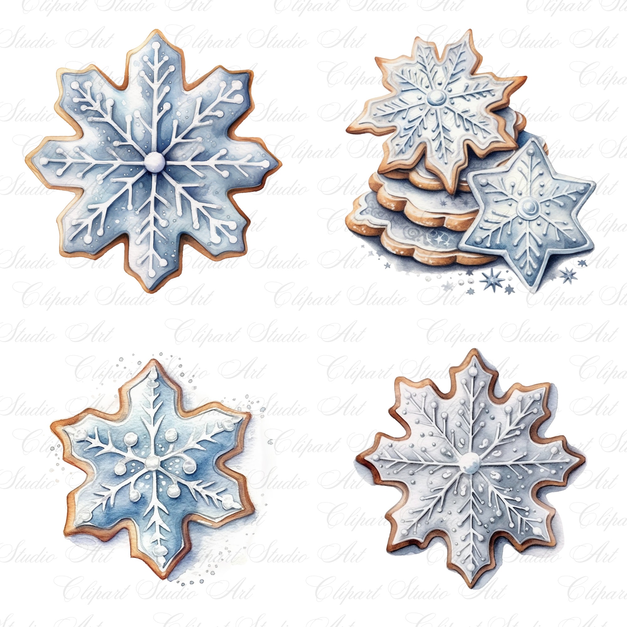 Christmas Silver Sugar Cookie Clipart, Christmas Silver Sugar Snowflake ...