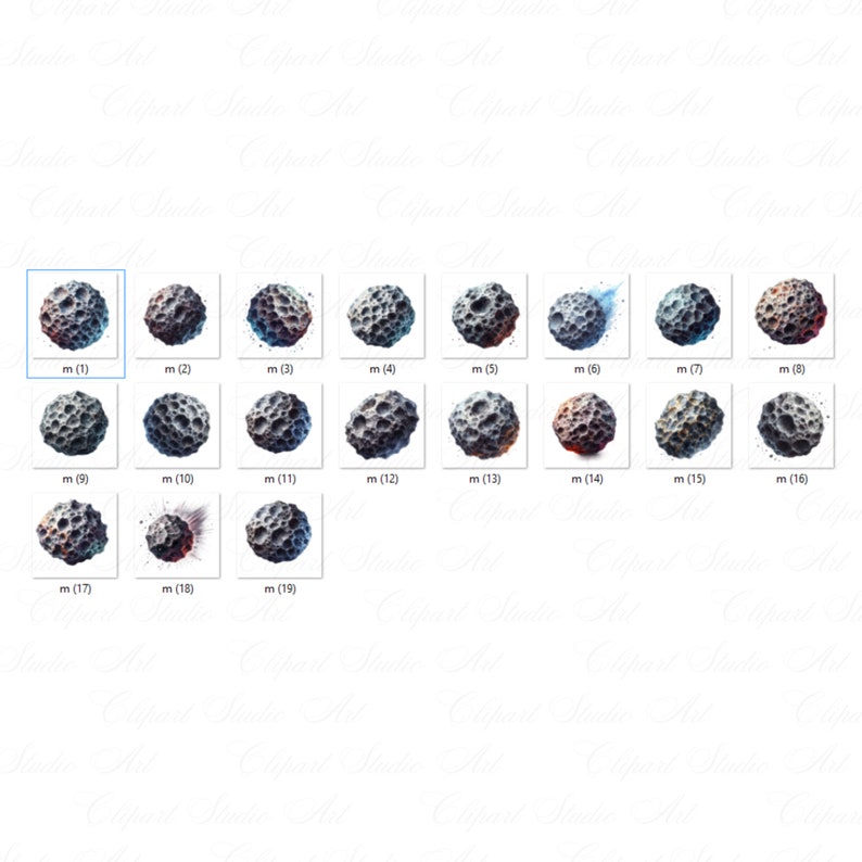 19 Meteorite Clipart, Asteroid From Space Clipart, Watercolor Meteorite ...
