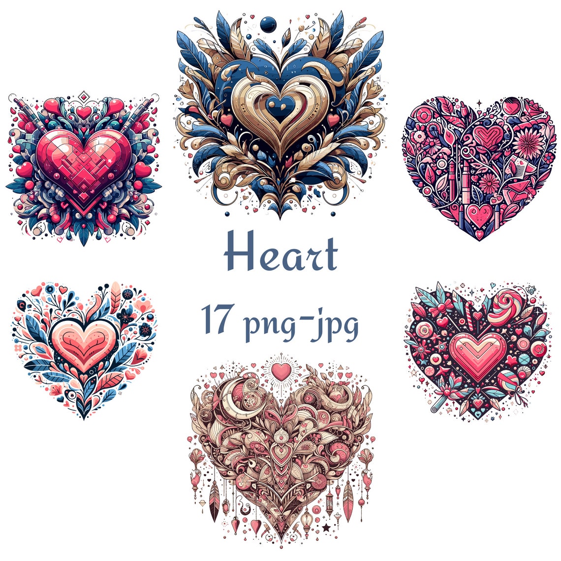 17 Flower Valentine Heart Clipart, Valentine Heart Unique Clipart ...