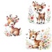 Cute Deer With Spring Flowers Clipart, Watercolor Floral Deer Clipart ...