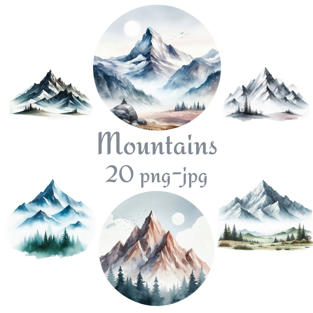 20 Mountains Clipart, Mountain Landscape Transparent Background ...