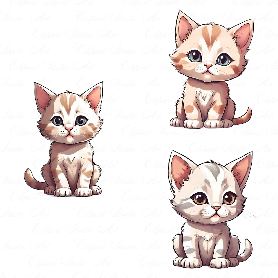 13 Cute Kitten Clipart, Little Cute Cats Clipart, Animals Clipart ...