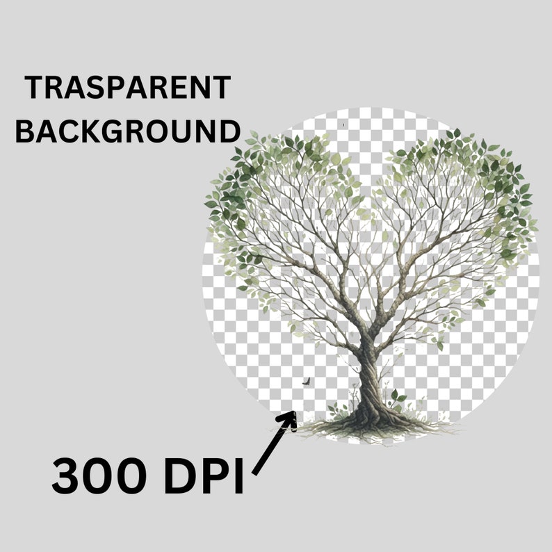 21 Spring Tree With Heart Clipart, Watercolor Spring Tree With Heart ...