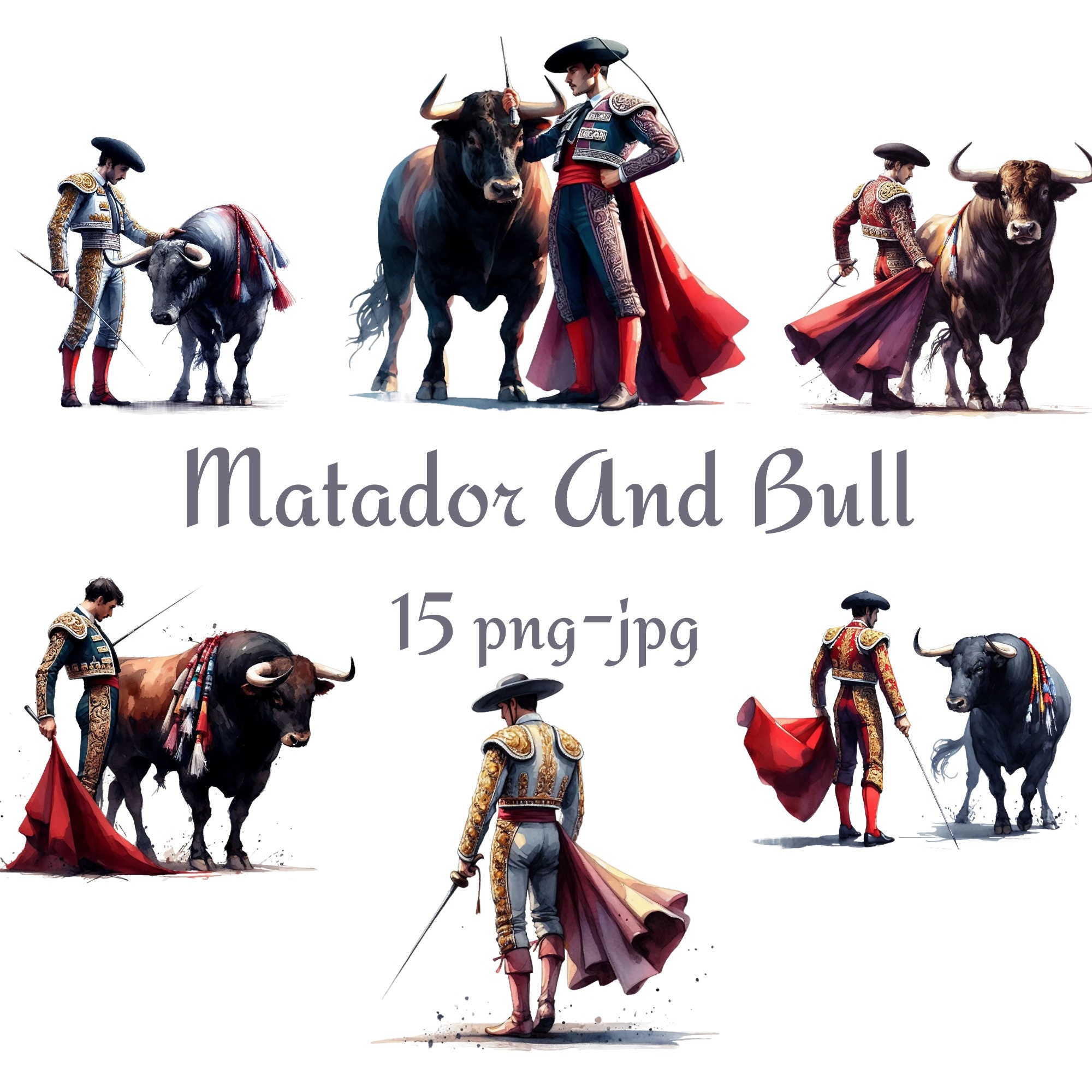 15 Matador and Bull Clipart, Spanish Culture Matador and Bull Clipart ...