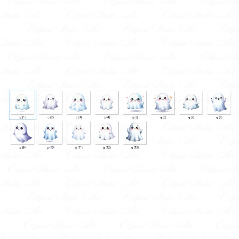 13 Cute Ghosts Clipart, Halloween Cute Ghosts, Watercolor Cute Ghosts ...