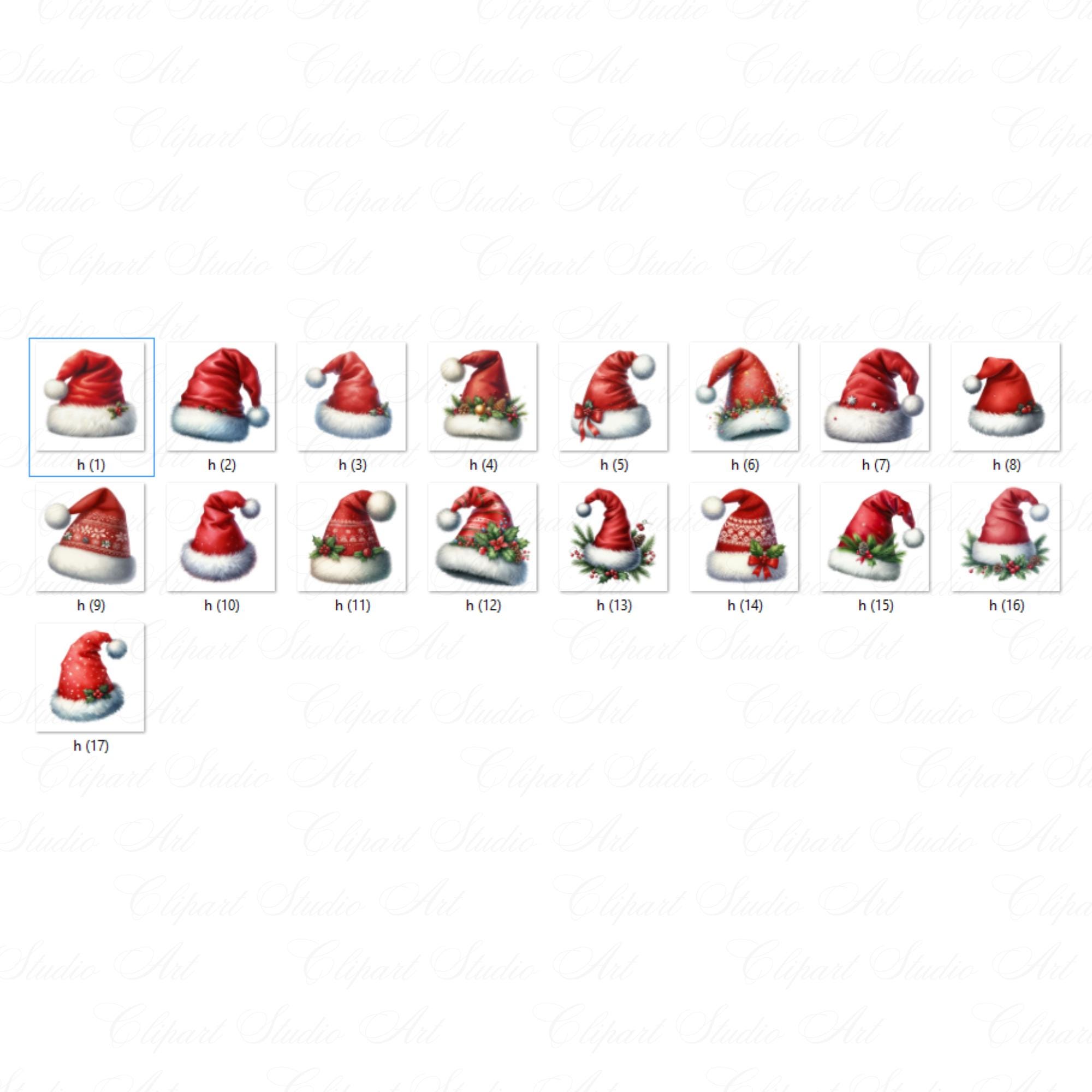 17 Christmas Hat Clipart, Christmas Fancy Hat Clipart, Watercolor ...