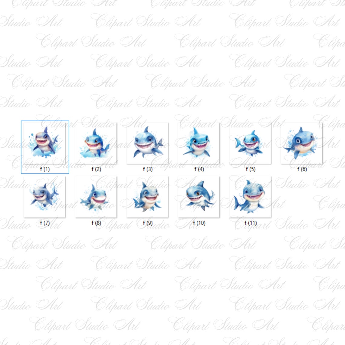 Cute Baby Shark Clipart, Baby Shark Clipart, Cute Baby Shark Under the ...