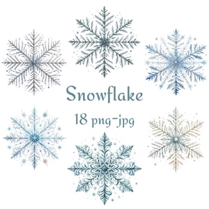 18 Snowflake Clipart, Snowflake Winter Christmas Ornaments Clipart ...