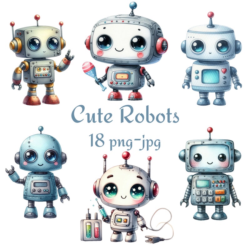 Cute Robot Art - Etsy