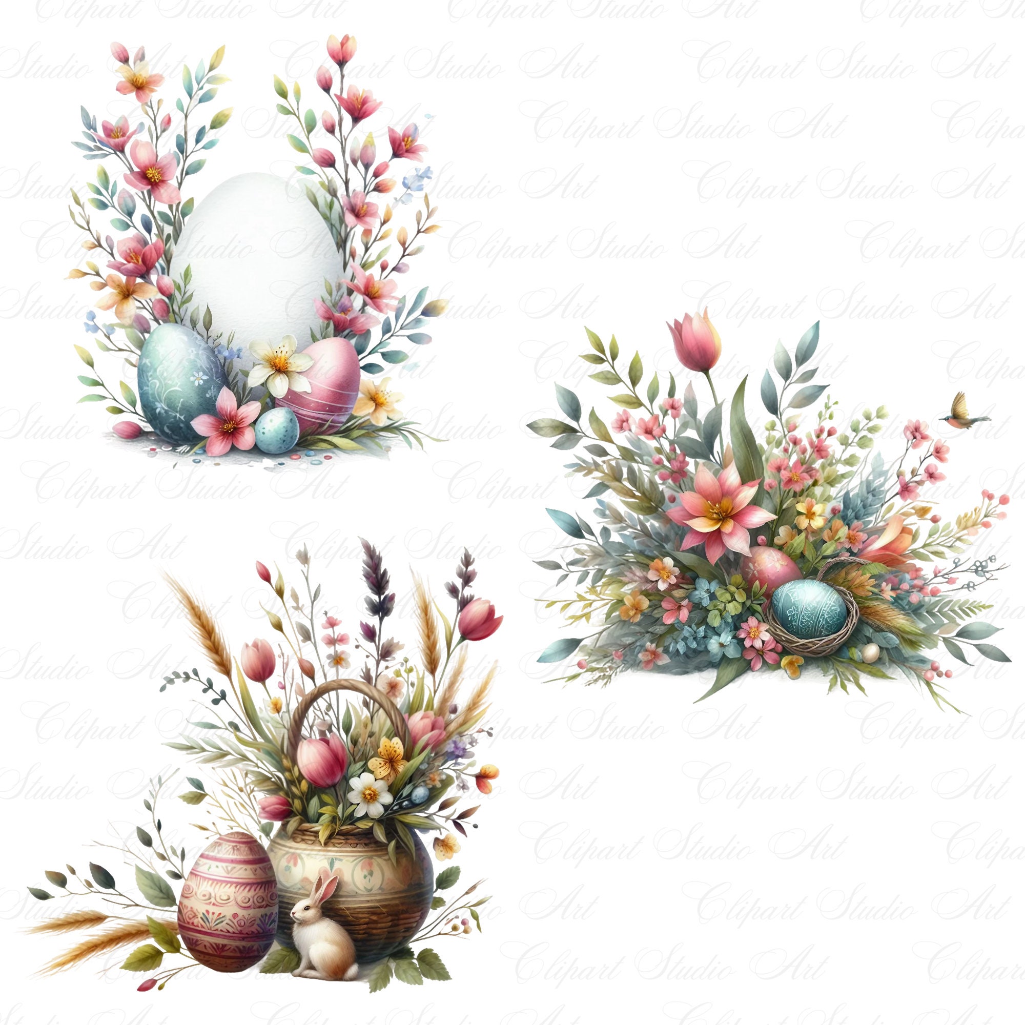 22 Easter Egg With Flowers Clipart, Flowers and Eggs Clipart ...