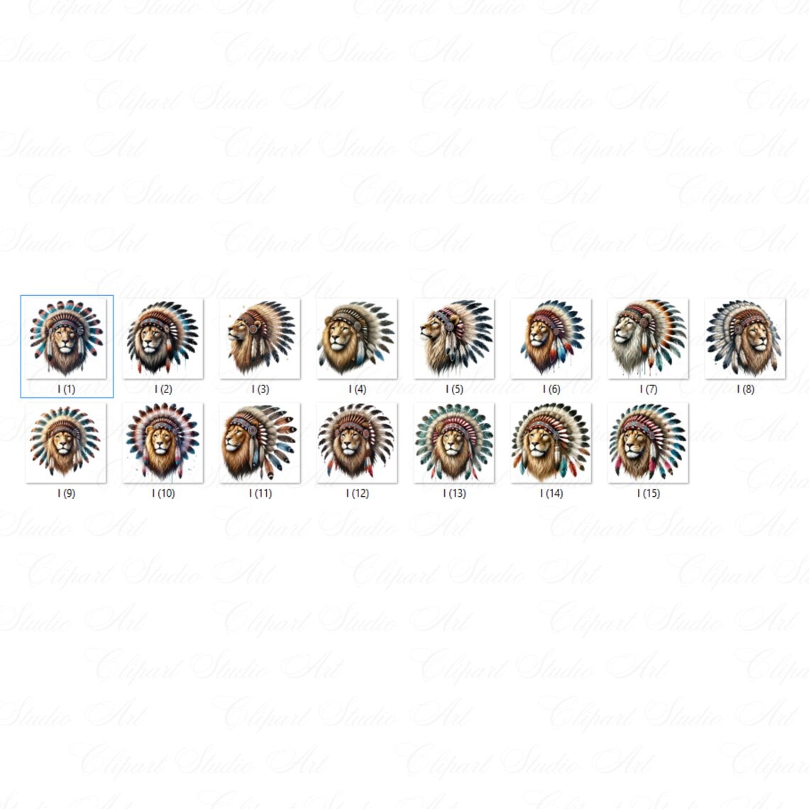 15 Chief Lion Clipart, Native American Lions Clipart, High Quality ...