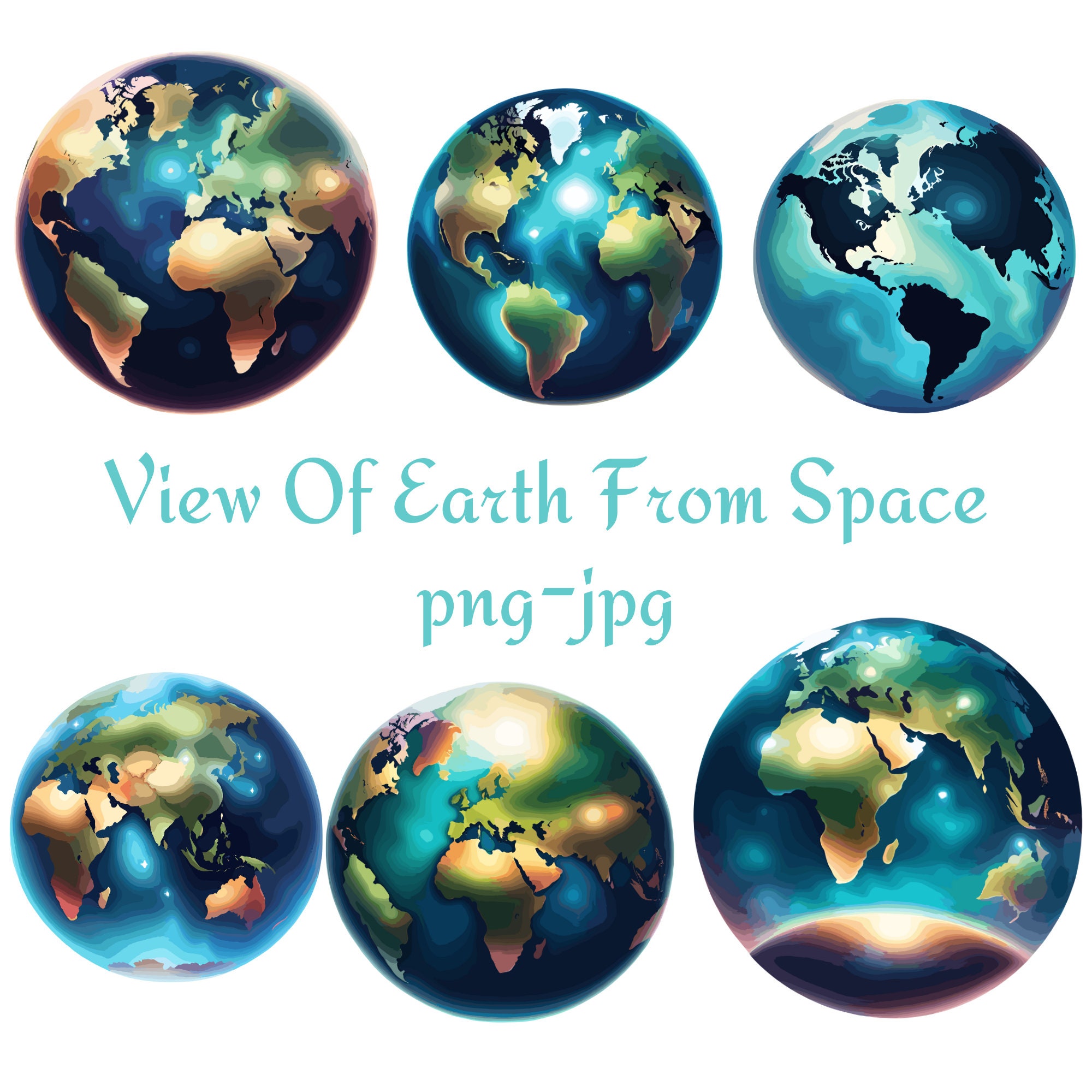 View of Earth From Space Clipart, Planet Earth Clipart Bundle ...