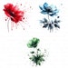 31 Flower Ink Splash Clipart, Flower Ink Splash Clipart, Watercolor ...