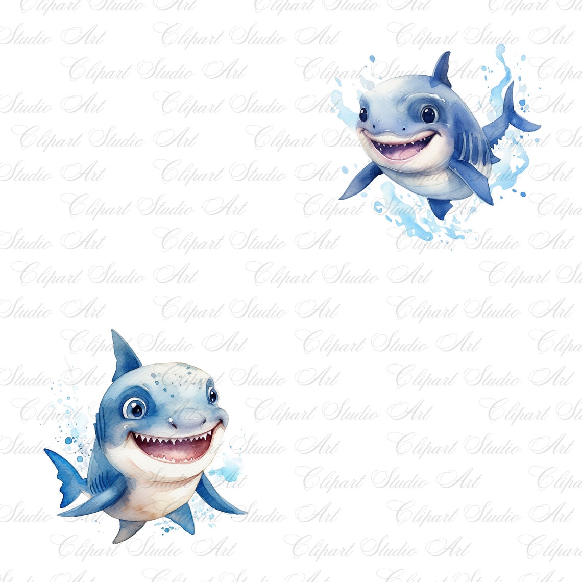 Cute Baby Shark Clipart, Baby Shark Clipart, Cute Baby Shark Under the ...