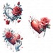 20 Heart and Rose Clipart, Valentine Rose Clipart, Valentine Heart ...