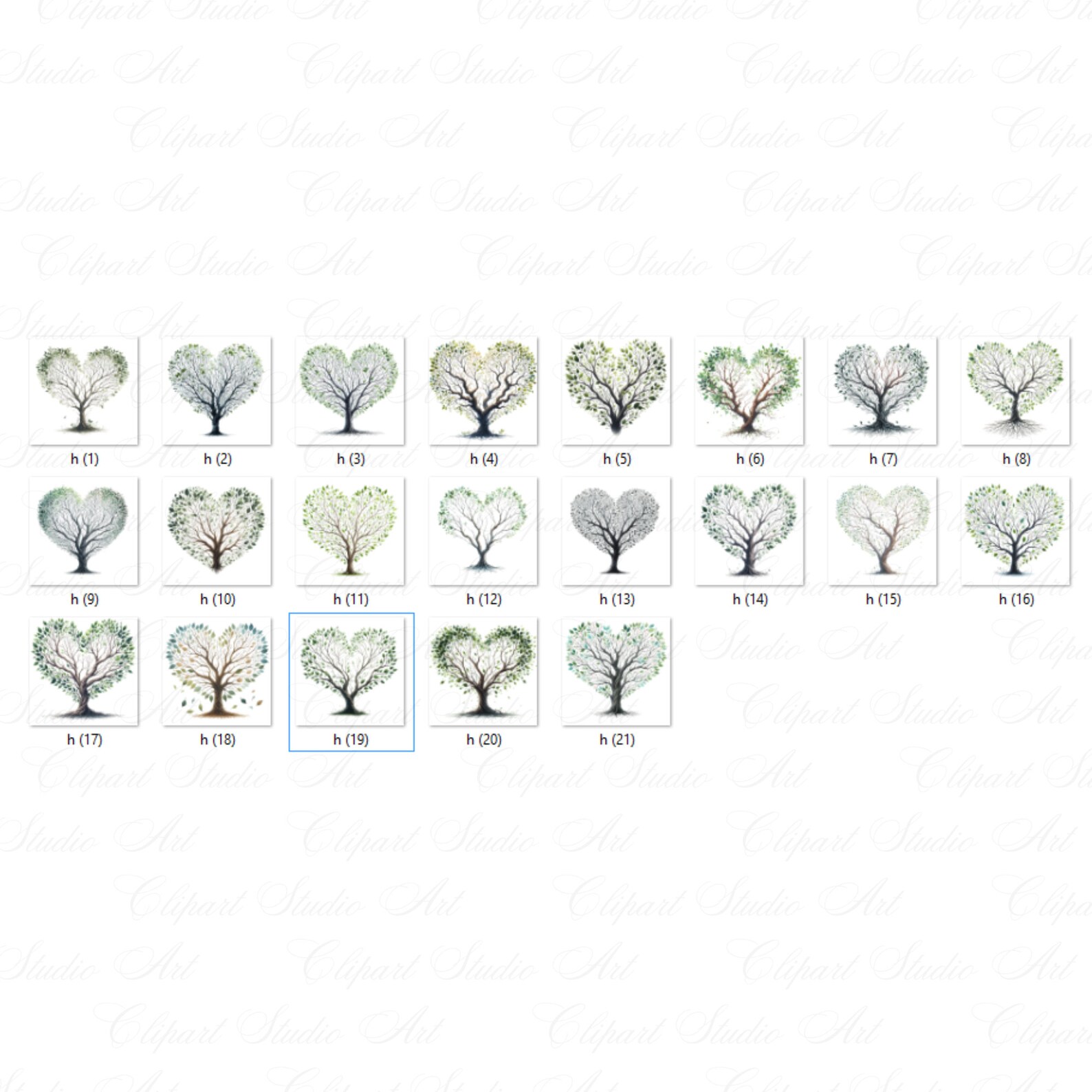 21 Spring Tree With Heart Clipart, Watercolor Spring Tree With Heart ...