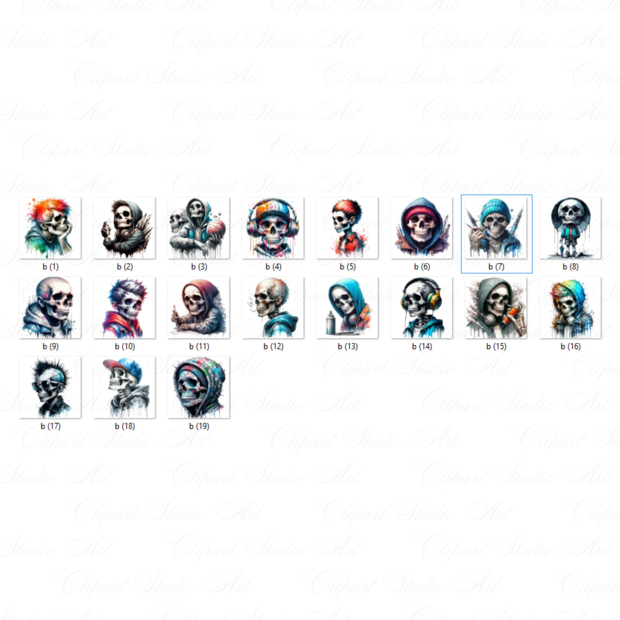 19 Skull Boy Clipart, Skull Boys Street Art Graffiti Clipart ...