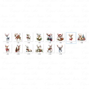 14 Christmas Reindeer Clipart, Forest Animals Clipart, Watercolor ...