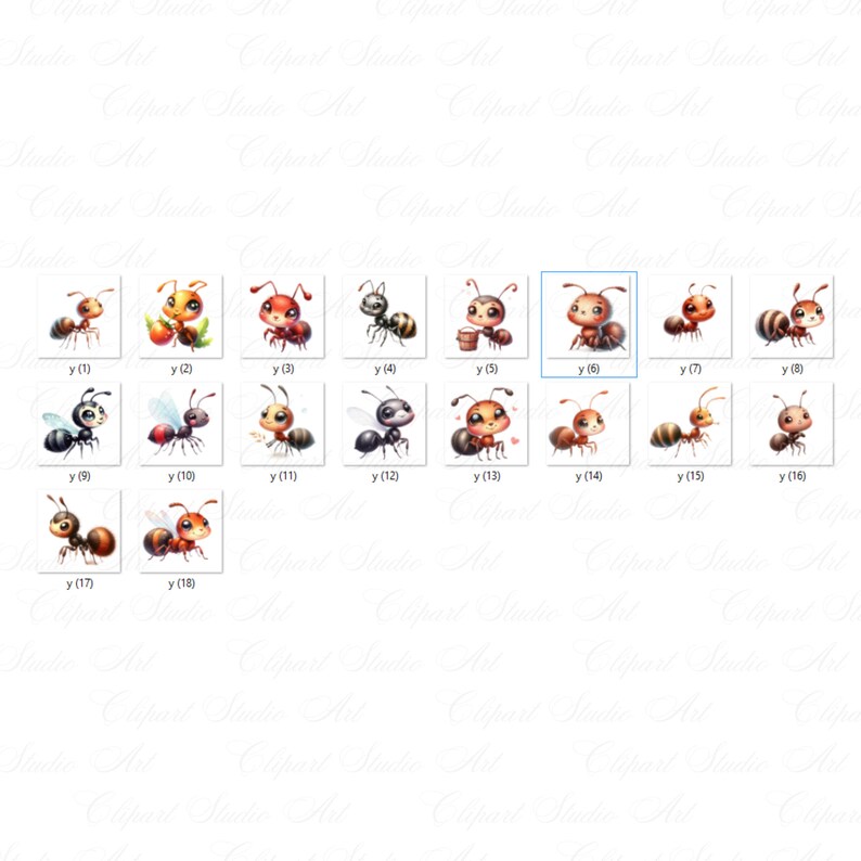 18 Cute Ants Clipart, Watercolor Cute Little Spring Insects Clipart ...