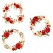 20 Red Rose Wreath With Gold Glitter Clipart, Wedding Bridal Shower Red ...