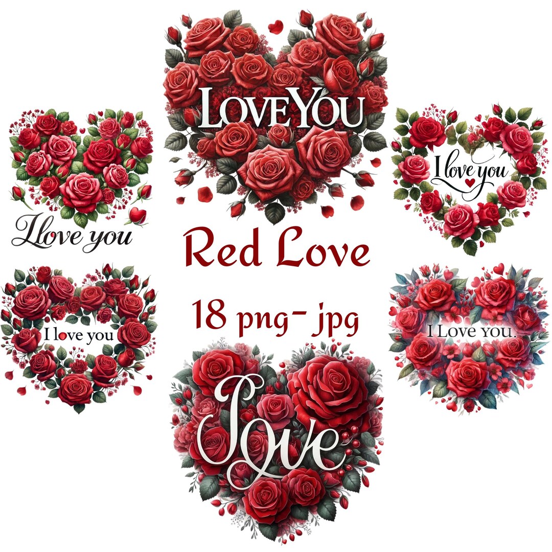 18 Red Love Valentine's Day Clipart Png Jpg, Fourteenth February ...