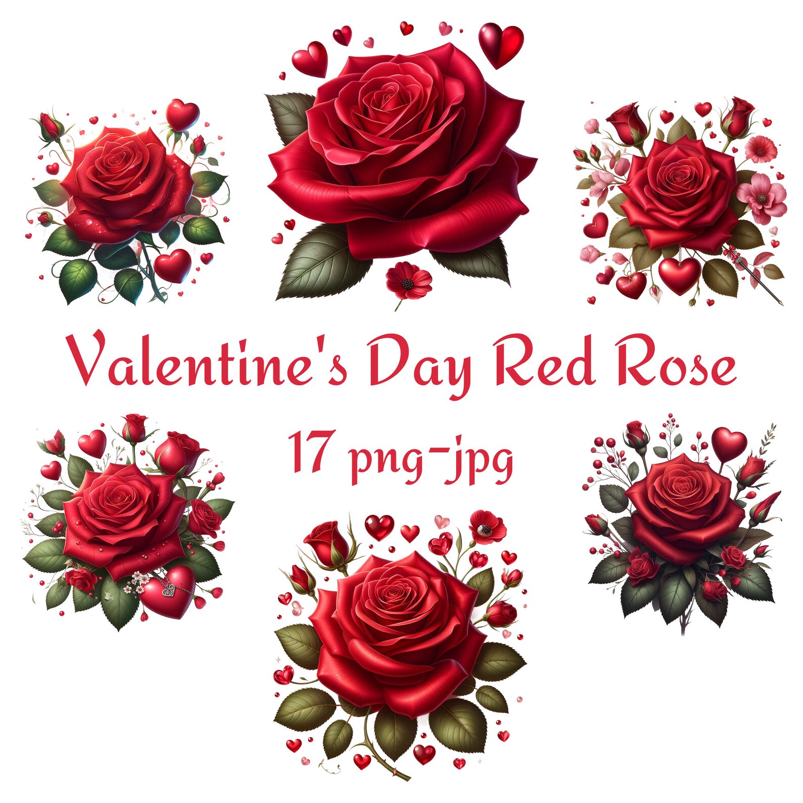 17 Valentine's Day Red Rose Clipart, Valentine's Day Red Rose Bouquet ...