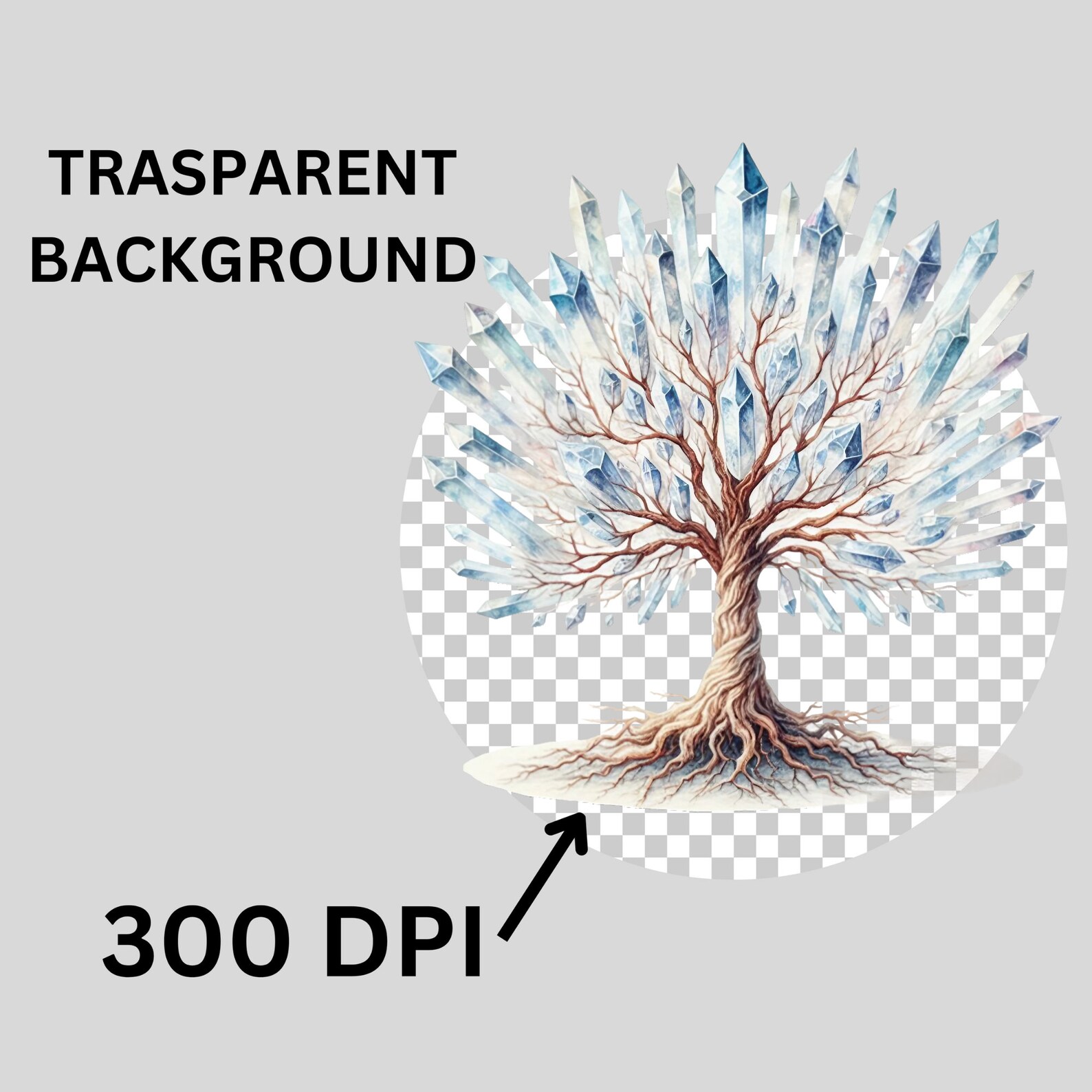 20 Crystal Tree Clipart, High Quality Crystal Tree Clipart, Watercolor ...