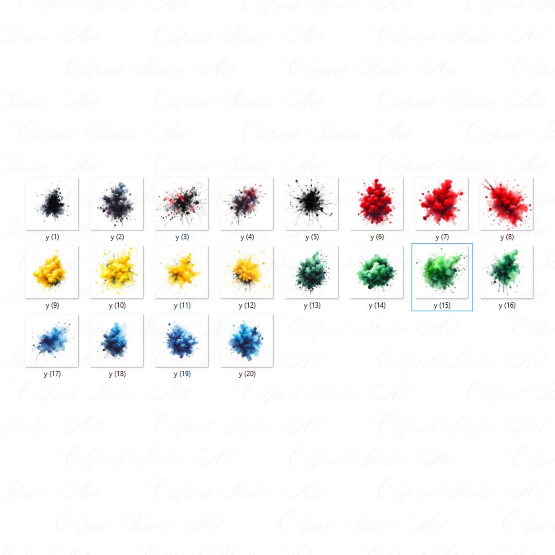20 Ink Splash Clipart, Ink Splash Clipart, Watercolor Ink Splash ...