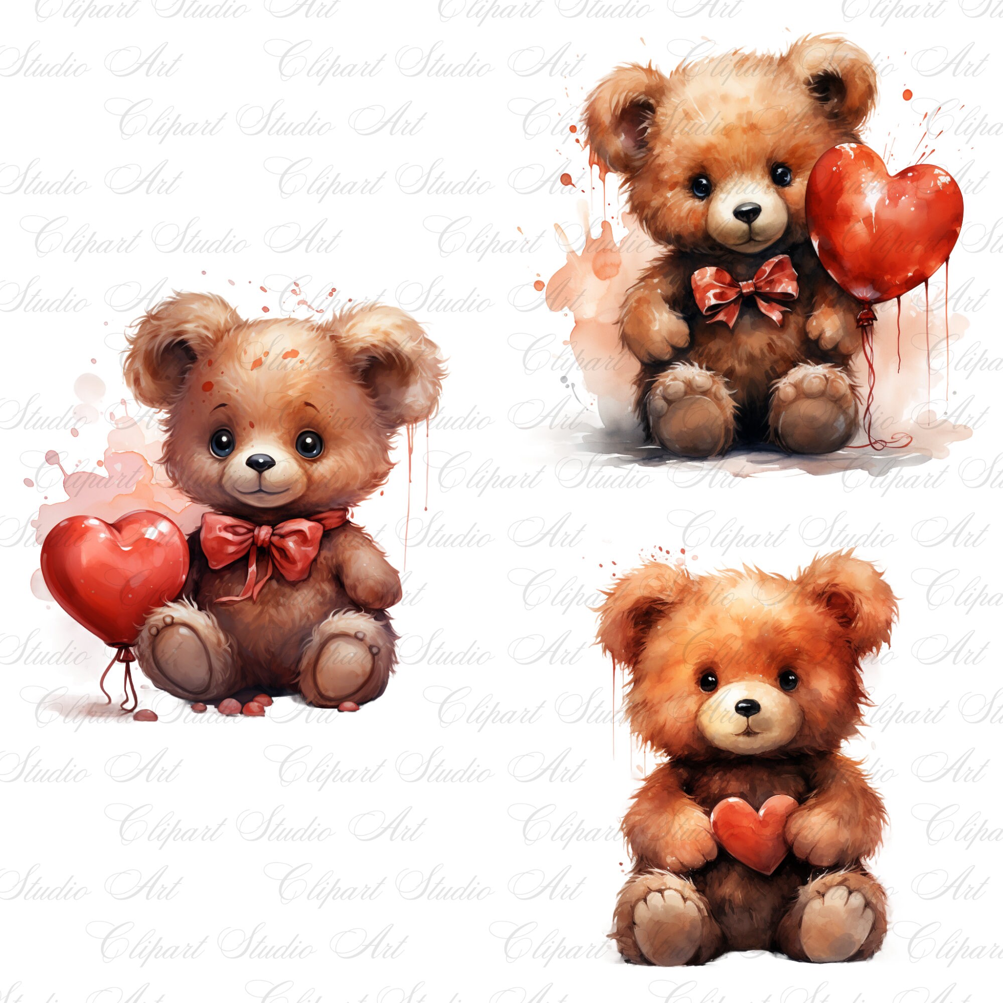 Cute Bear Holding Heart Clipart, Valentine Bear Clipart, Cute ...
