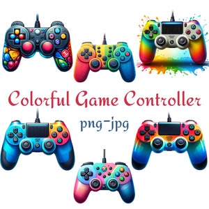 Colorful Game Controller Clipart, Colorful and Realistic Game Consoles ...