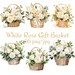 16 White Rose Gift Basket Clipart, Wedding Bridal Shower White Rose ...