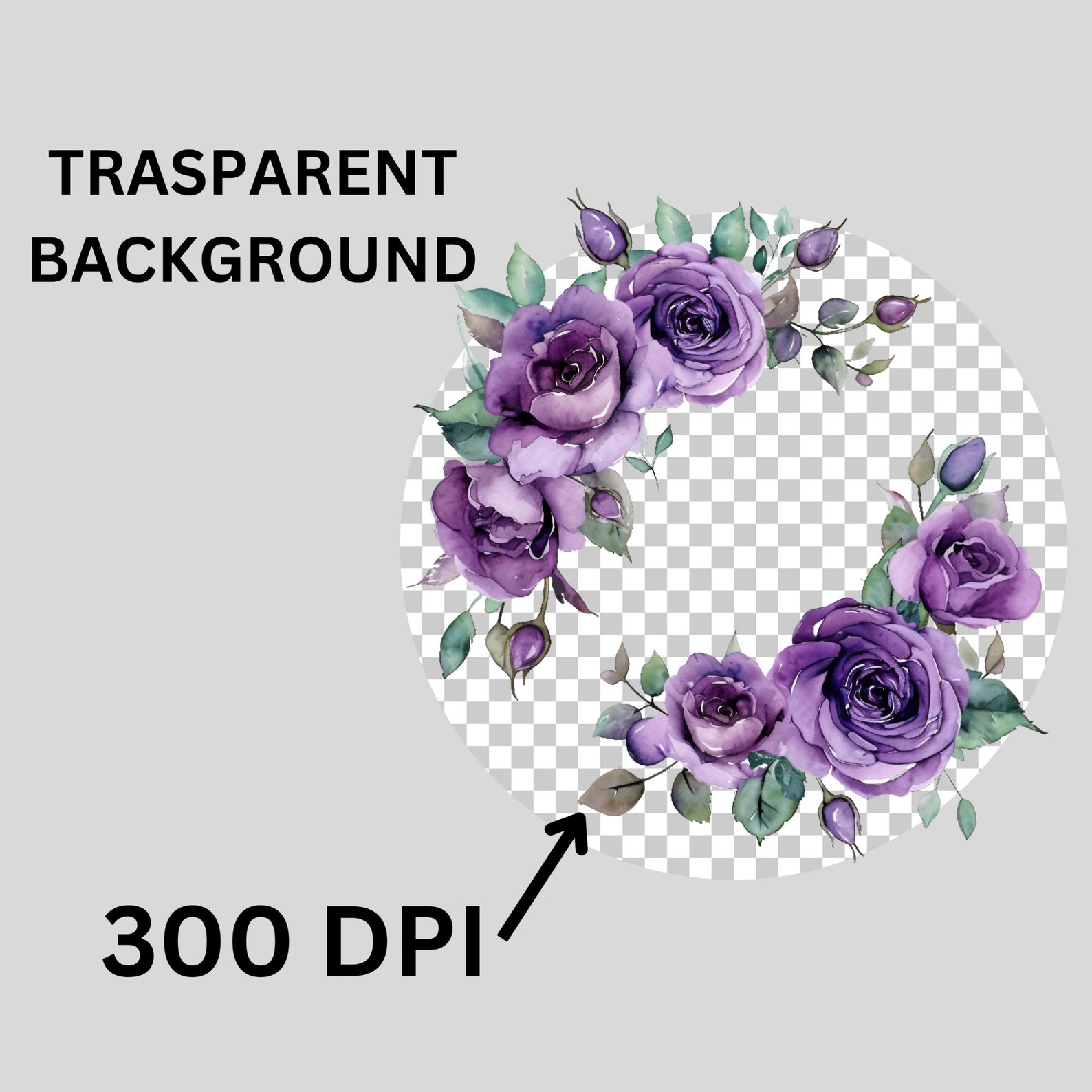 23 Purple Rose Wreath Clipart, Wedding Bridal Shower Purple Rose ...