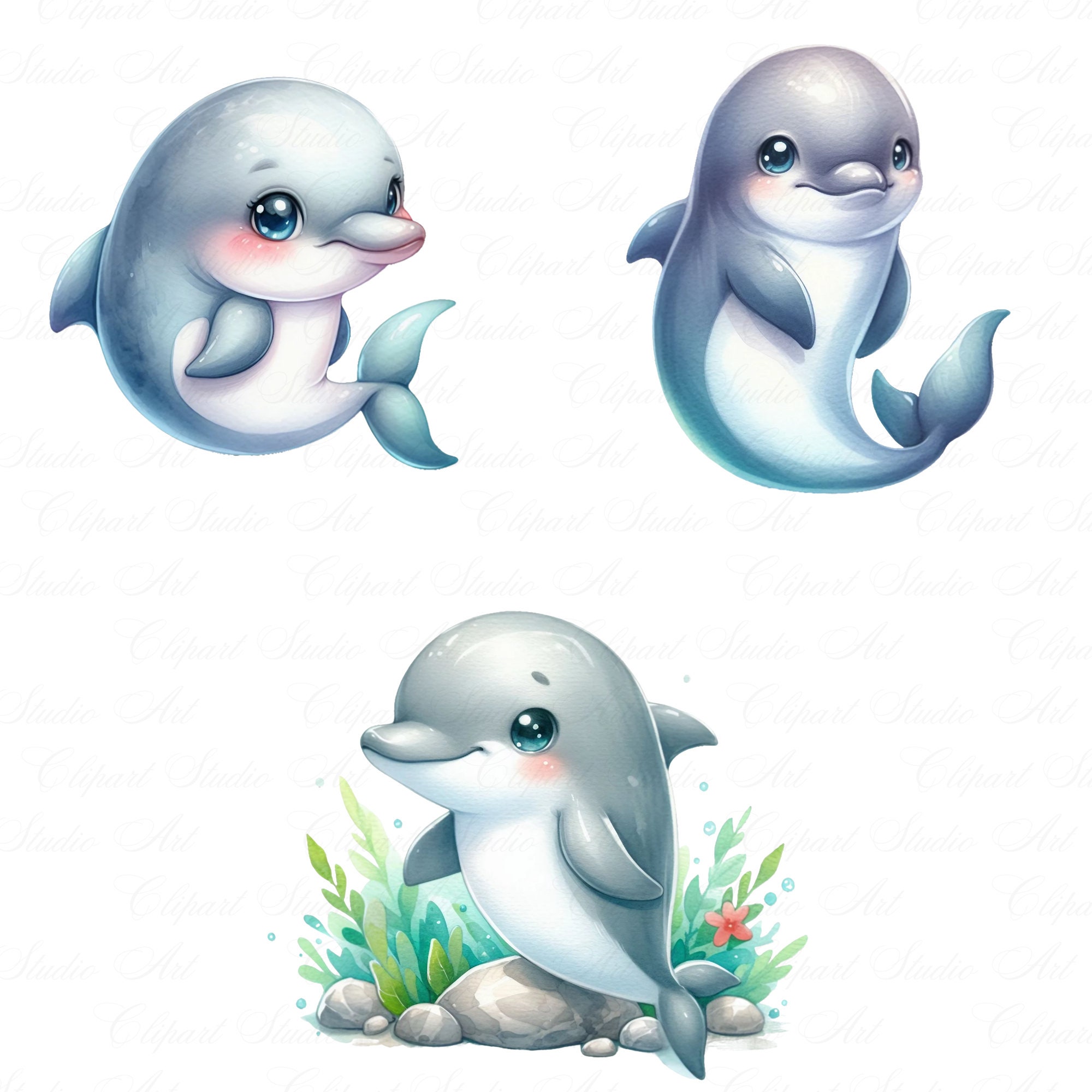 18 Cute Dolphin Clipart, High Quality Cute Dolphin Clipart, Watercolor ...