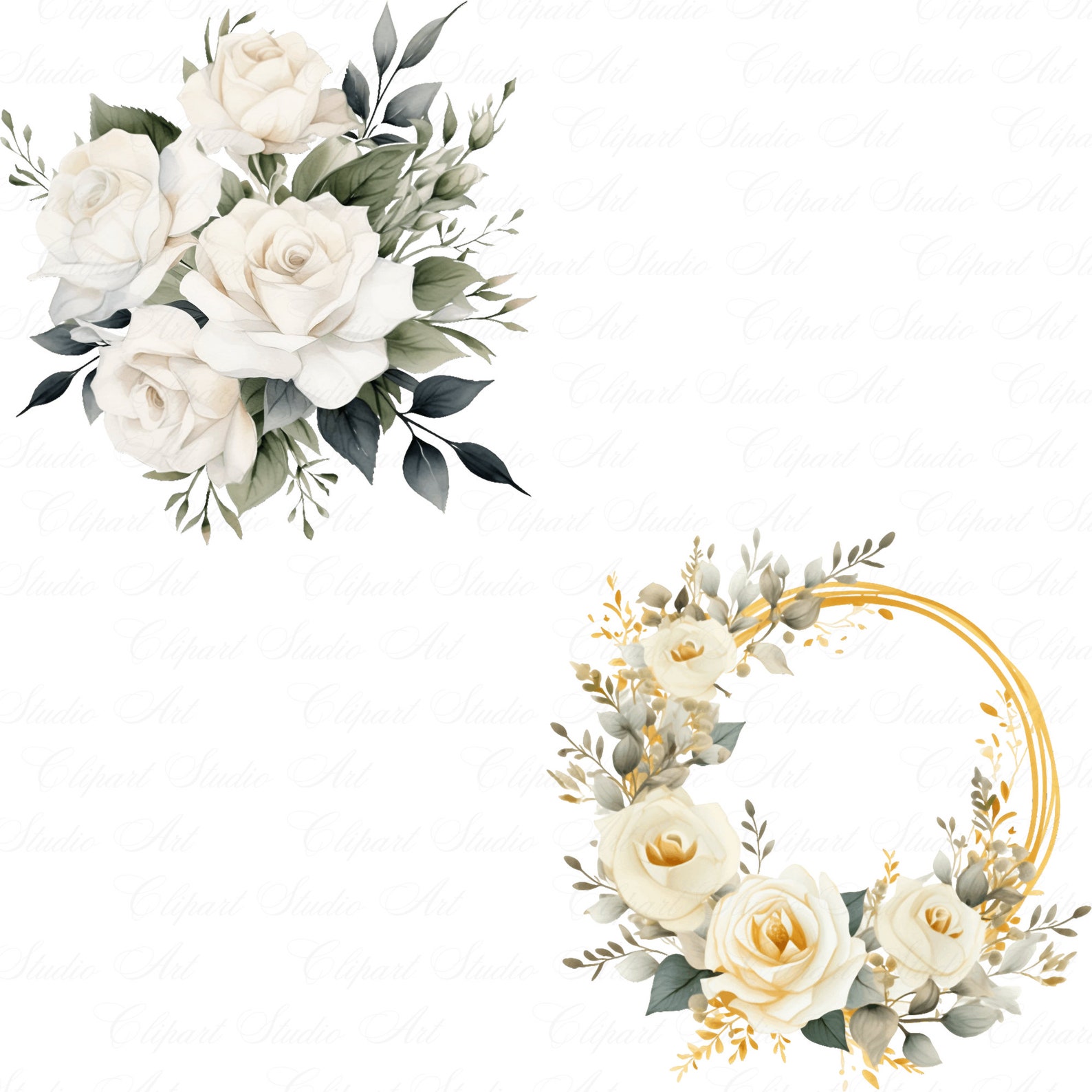 103 White Rose Bundle Bouquet, Gift Basket Rose, Rose With Golden ...