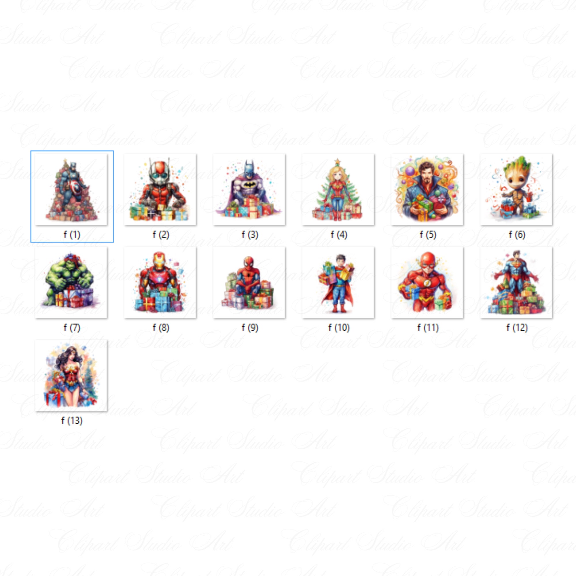 13 Christmas Superheroes Avengers Clipart, Christmas Superhero Clipart ...