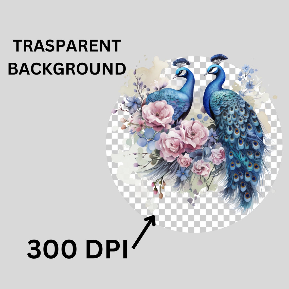 18 Flowering Peacock Clipart, Valentine's Day Flower Peacock Clipart ...
