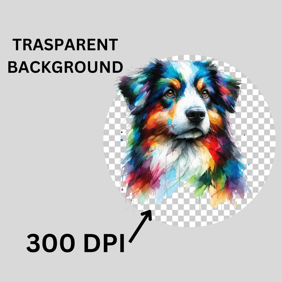 17 Colorful Art Dog Clipart, Colorful Cute Dogs Clipart, Watercolor ...