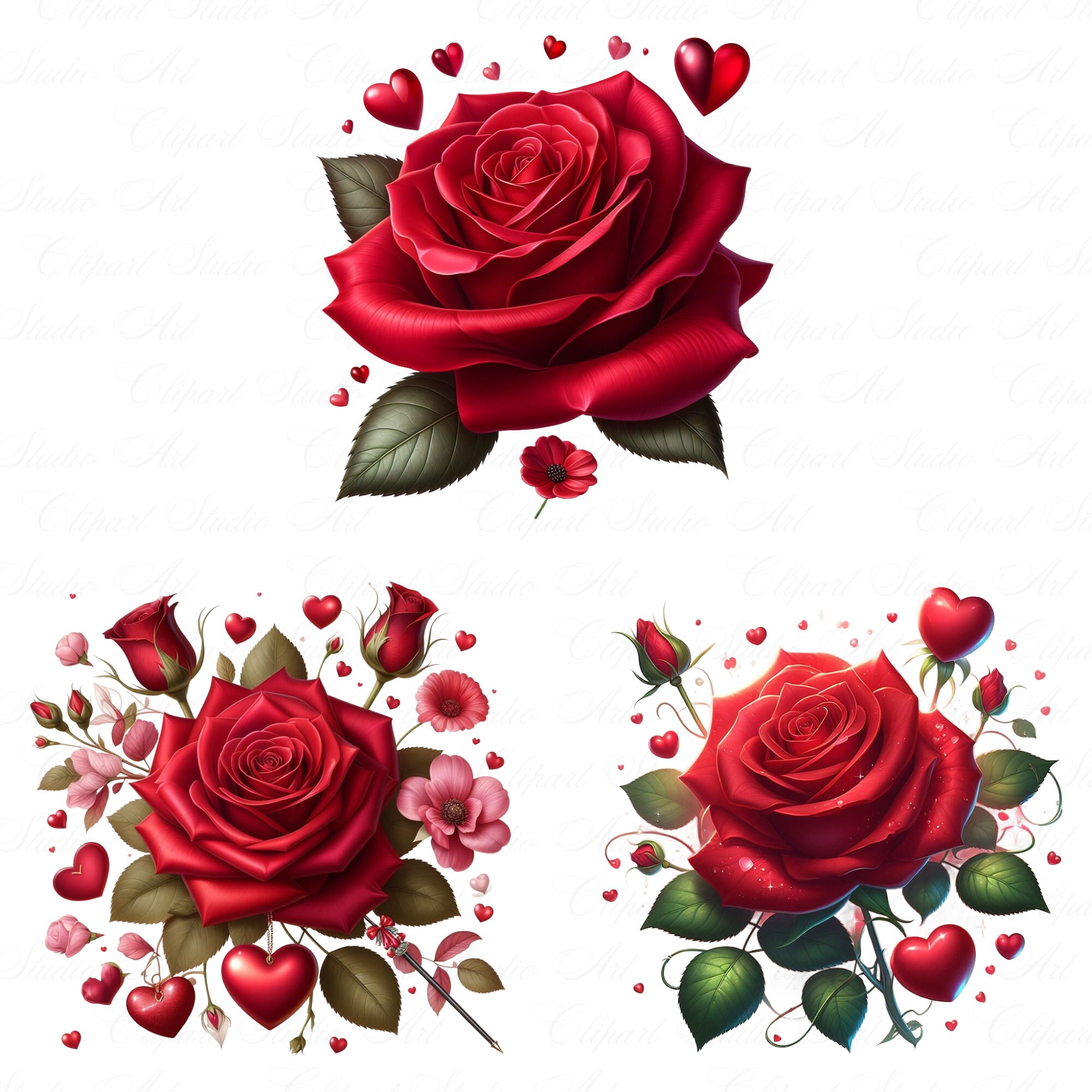 17 Valentine's Day Red Rose Clipart, Valentine's Day Red Rose Bouquet ...