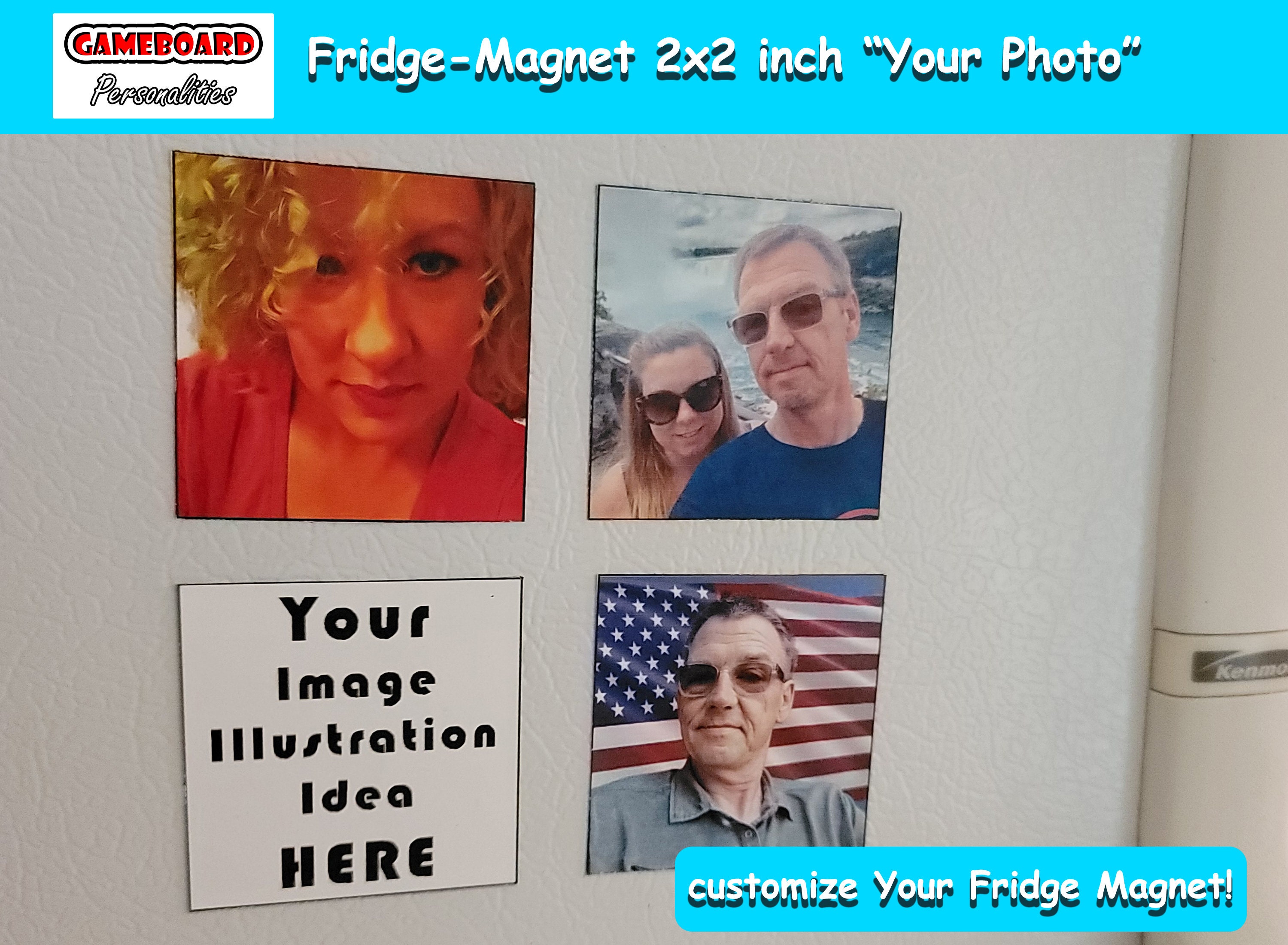 Snap and Stick, Custom Fridge Magnet, One of a Kind Styles, Fathers Day ...
