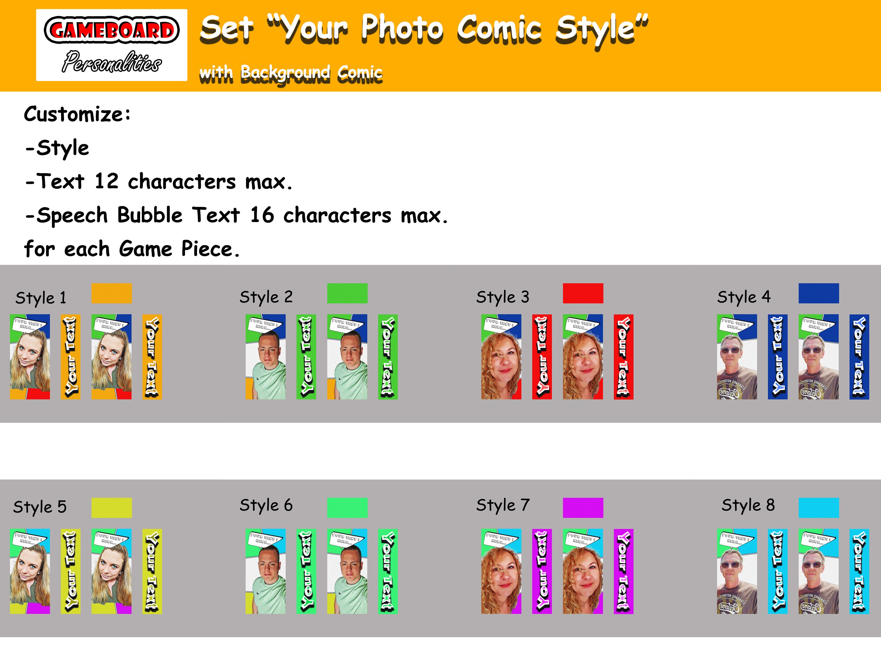 Custom Personalized Game Pieces From Your Photos - Set of 4 | Unique ...