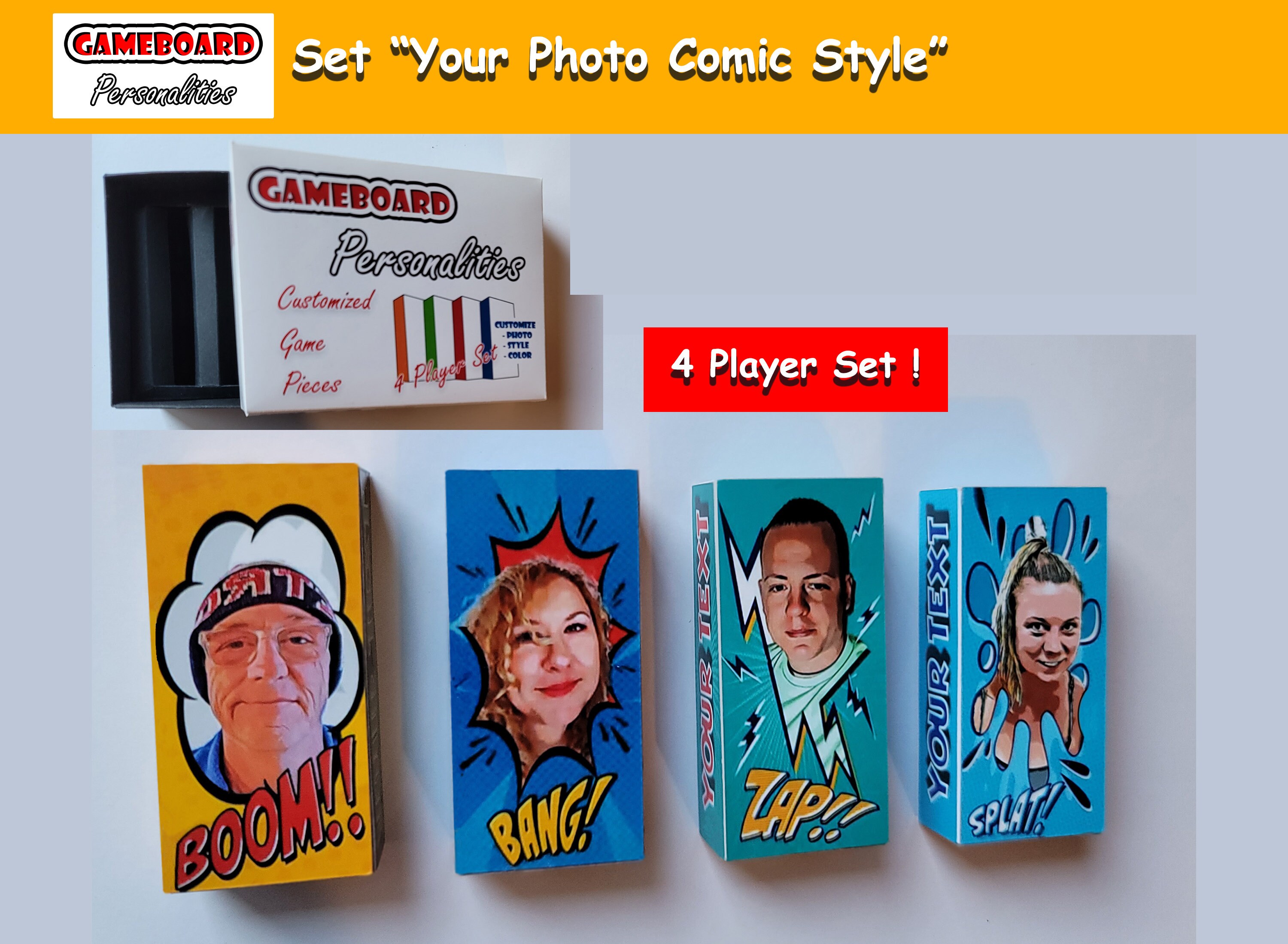 Custom Personalized Game Pieces From Your Photos- Set of 4 | Unique ...