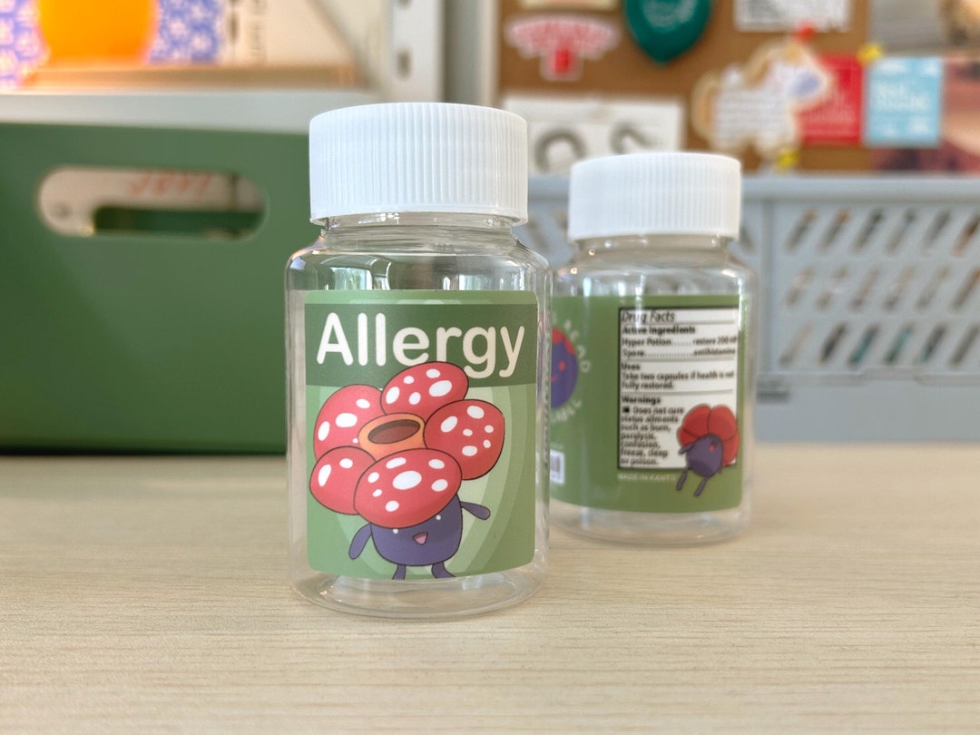 Vileplume, Pokemon allergy Bottle, Travel Case, Organizer, First Aid ...