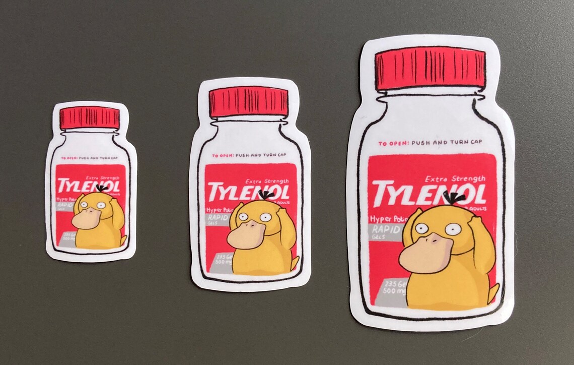 Psyduck Sticker Waterproof Pokemon Sticker - Etsy