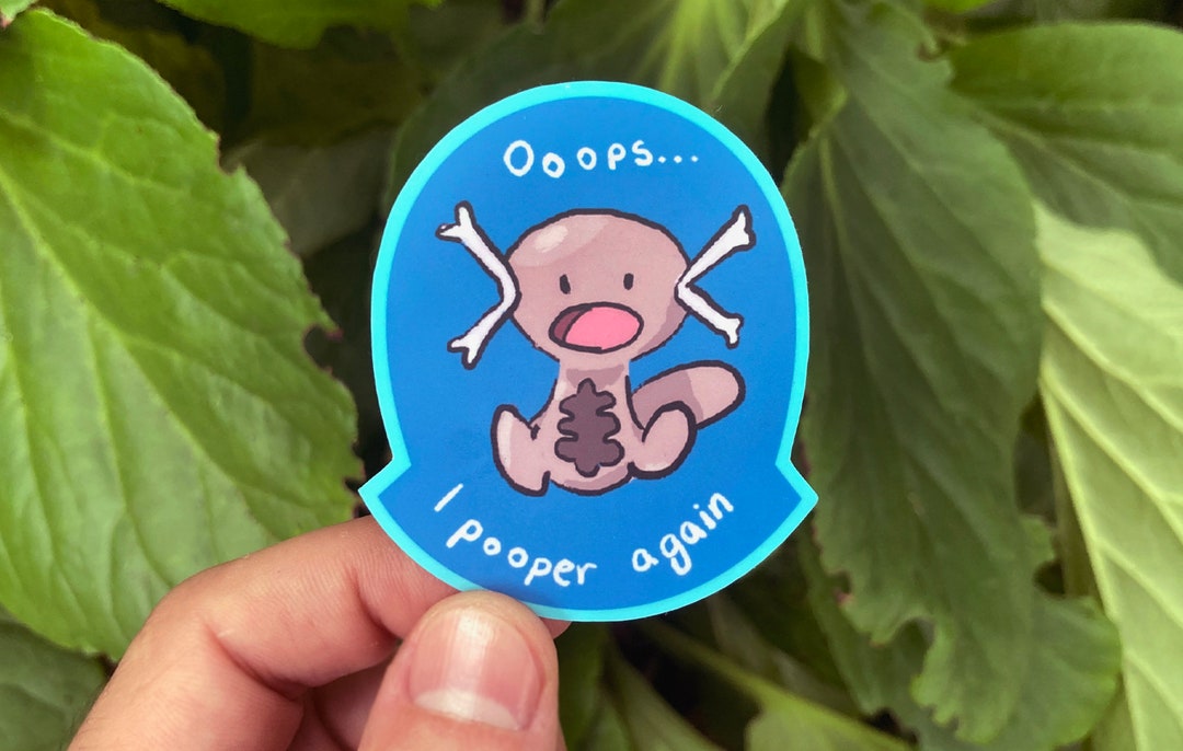 Wooper Pokemon Pooper Sticker, Pokemon Sticker waterproof - Etsy
