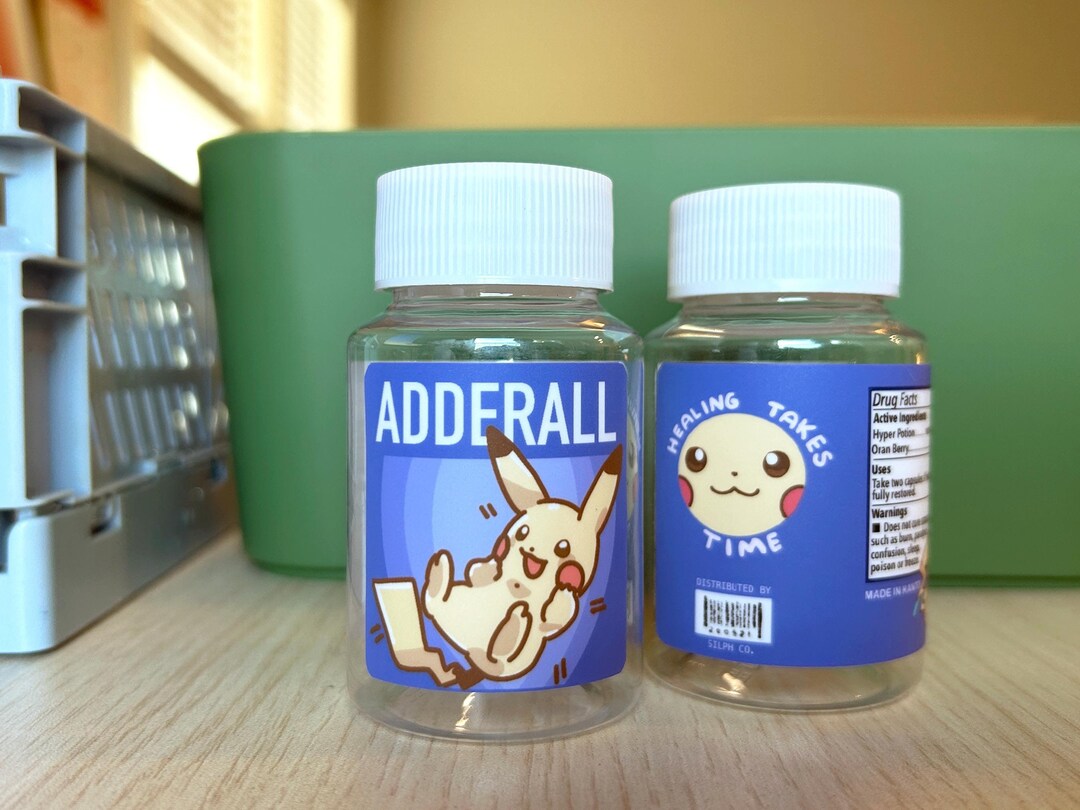 Pikachu adderall Bottle, Travel Case, Organizer, First Aid Kit, Pill ...