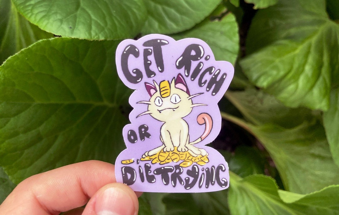 Meowth Pokemon Sticker, Pokemon Waterproof Sticker - Etsy