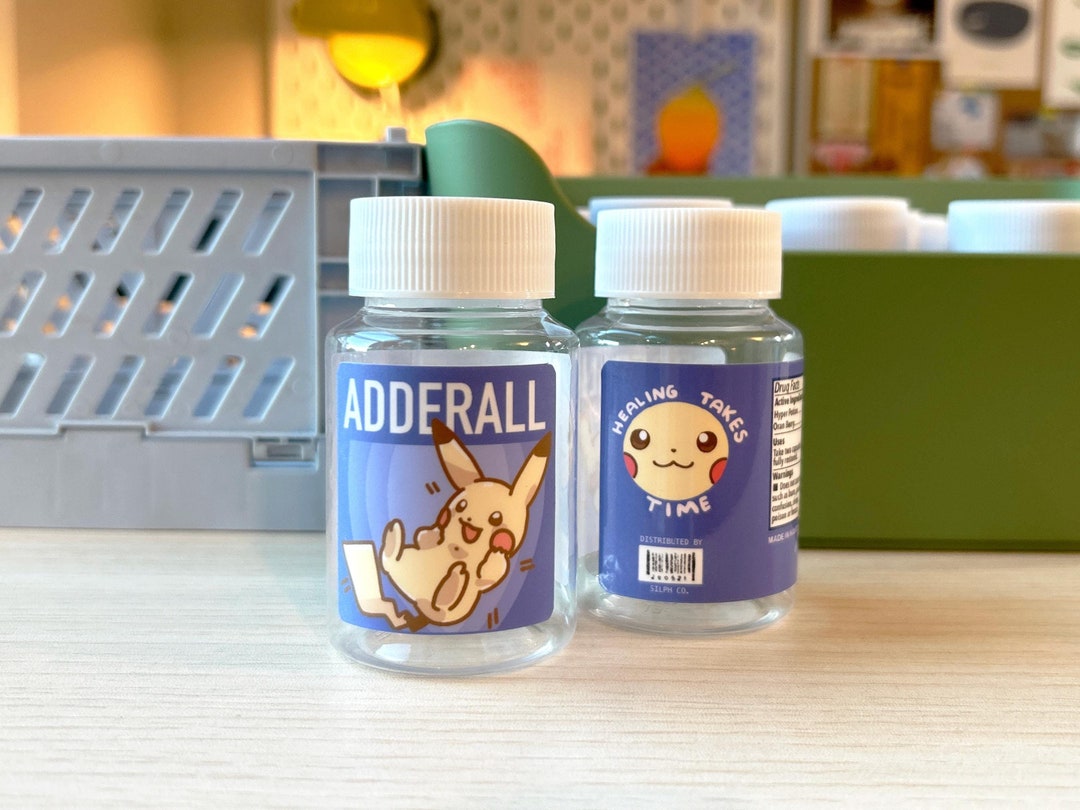 Pikachu, Pokemon adderall Bottle, Travel Case, Organizer, First Aid Kit ...