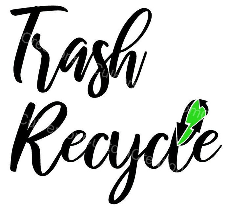 Trash Recycle Label SVG, HTV Cut File, Vinyl Decal Cut File, Vinyl ...