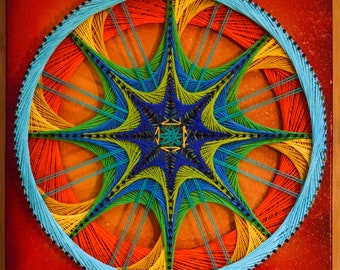 20 Color Wheel STRING Hoop Wall Art colorful, Bold Unique, Art Deco ...