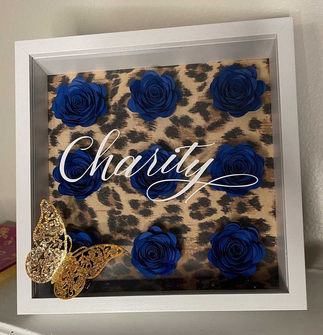Personalized Shadowbox With Name and Roses Wall Decor Special Gift - Etsy